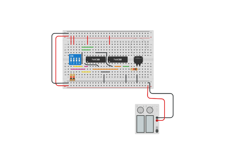 Circuit design XNOR using NAND Gate | Tinkercad