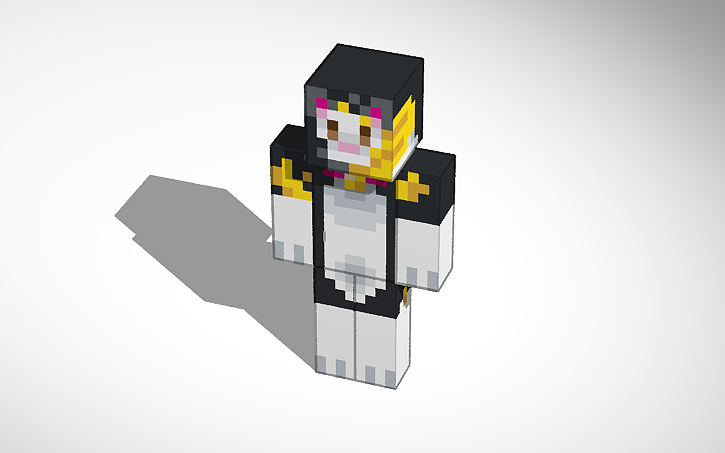 3D design minecraft fur calico cat model - Tinkercad