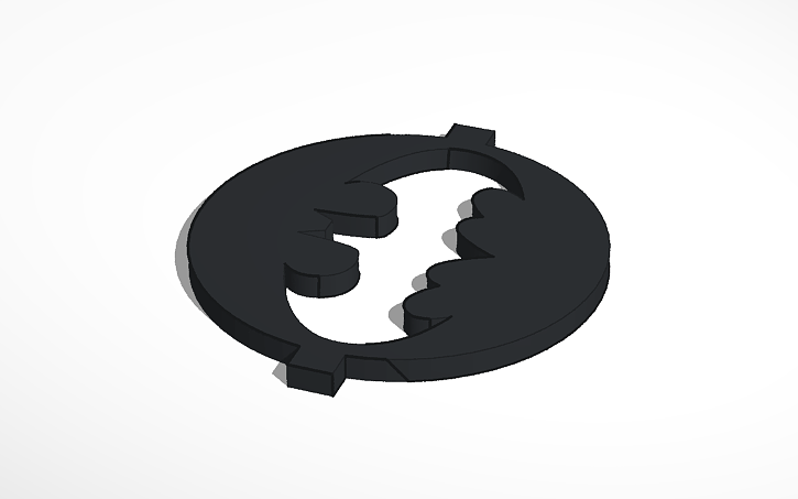 3D design bat signal bat symbol cutout (6 of 5) - Tinkercad