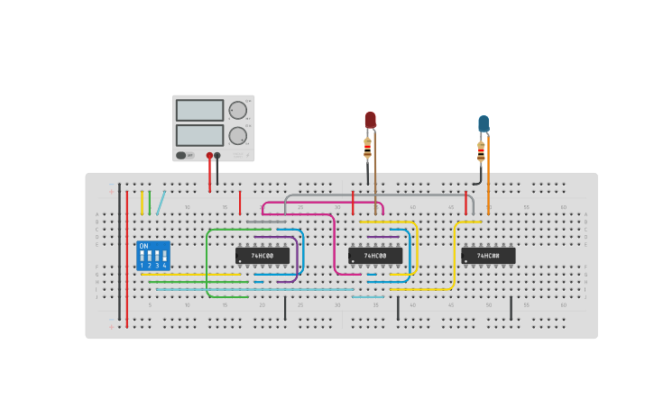Circuit design Full subtractor using NAND gates | Tinkercad