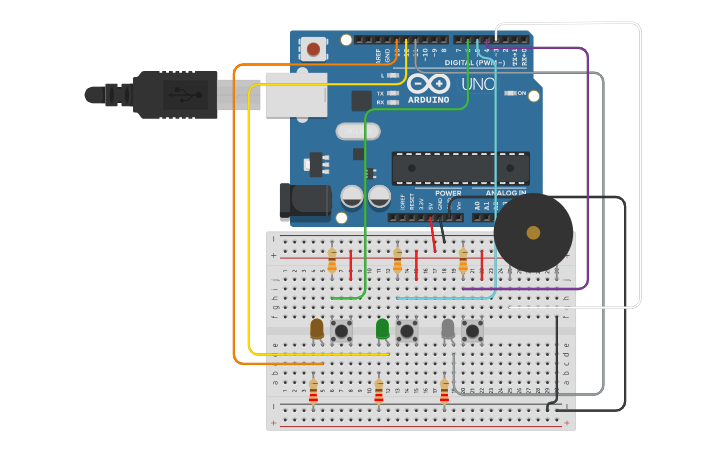 Circuit design Buzzer | Tinkercad