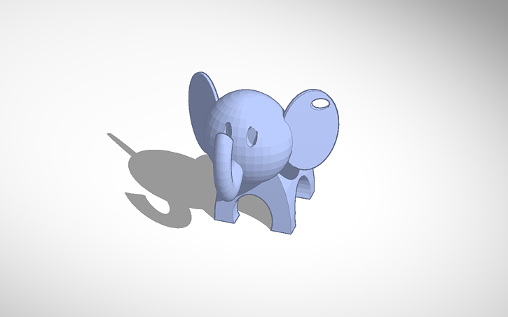 3D design Elephant keyring!!!!!!!!!!!!!!!!!!!!!!!!!!! | Tinkercad