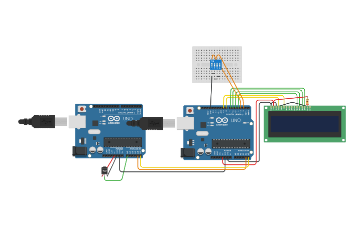 Circuit design I2C temp | Tinkercad