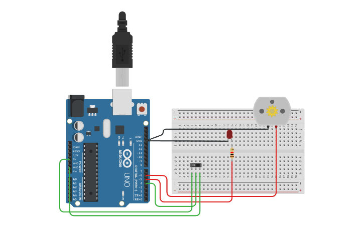 Circuit design rangkaian 3 arduino - Tinkercad