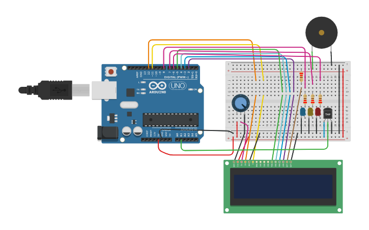 Circuit design Weather Monitoring System - Tinkercad