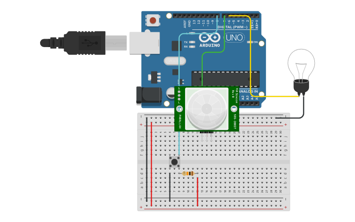 Circuit design Detector de movimiento | Tinkercad
