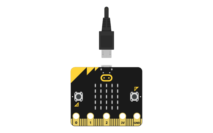 Circuit design 1E dado microbit programado por SDC - Tinkercad