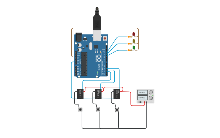 Circuit design Status_Machine - Tinkercad