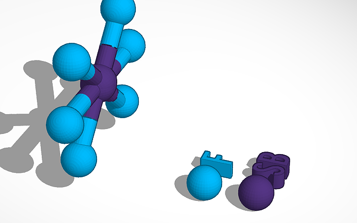 3D design floroantimonik asit SbHF6 | Tinkercad