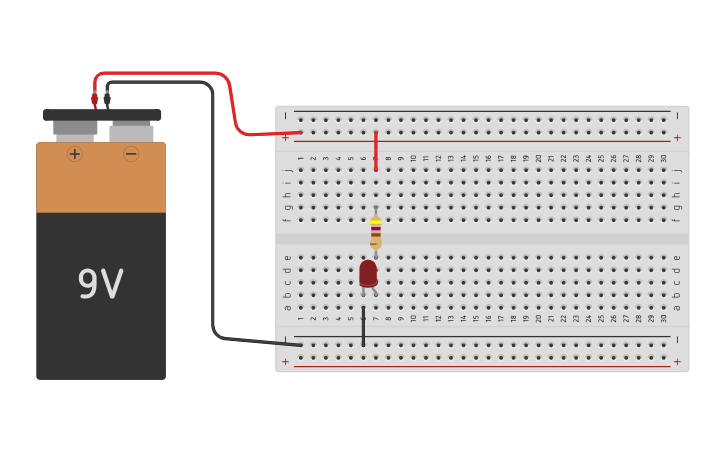 Circuit design Simple LED Circuit - Tinkercad