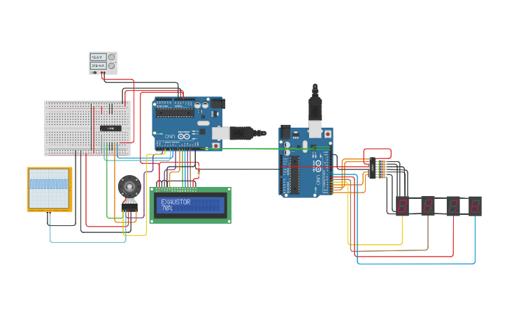 Circuit design Projeto 2 - Montagem definitiva | Tinkercad