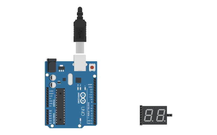Circuit Design 7 Segment 2 Digit Tinkercad