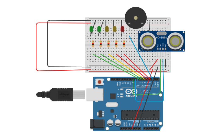 Circuit design Circuito con sonido - Tinkercad
