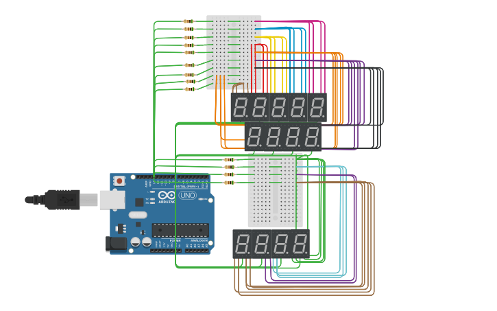 Circuit design Happy Birthday Wish Using Arduino And Seven Segment ...