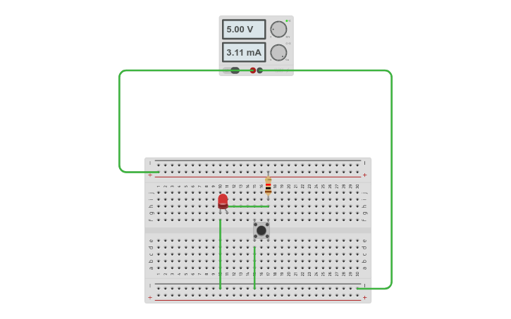 Circuit design Extra Credit LED Pullup - Tinkercad Circuit design Extra Credit LED Pullup - Tinkercad
