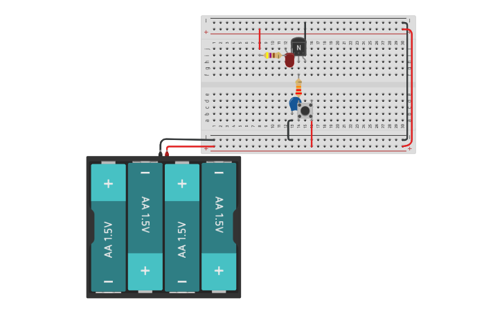 Circuit design Transistor LED Capacitor - Tinkercad