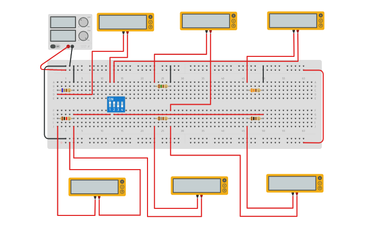 Circuit design CIRCUITO AMPEROMETRI | Tinkercad