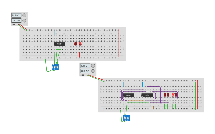 Circuit design Encoder-Decoder - Tinkercad