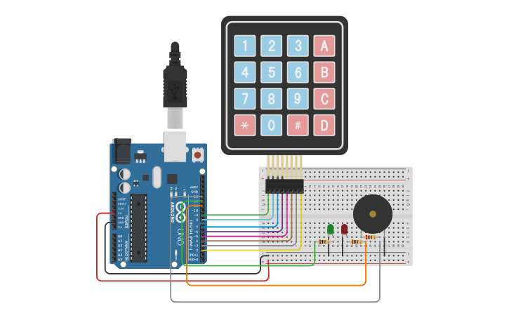 Circuit Design Strong Room Security System Tinkercad