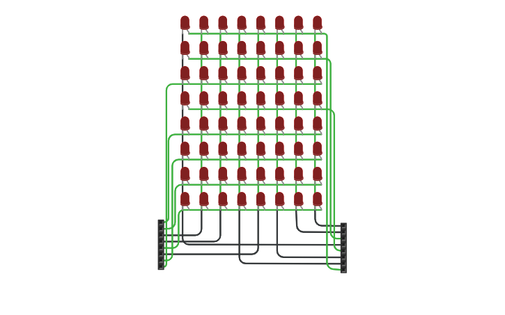 Circuit design LED Matrix 8x8 - Tinkercad