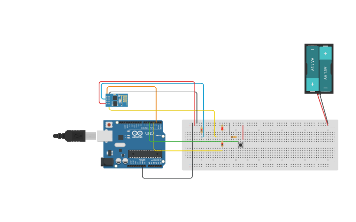 Circuit design Nano/ESP8266 Button Reporting | Tinkercad