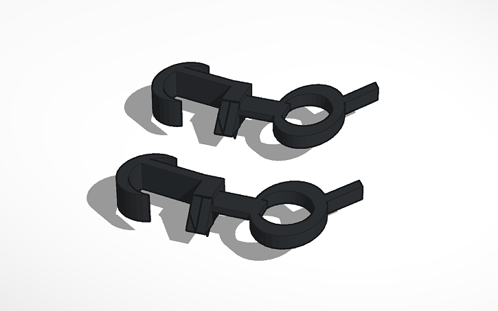 3D design hook and horn couplings - Tinkercad