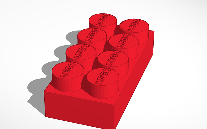 3D design RED LEGO BLOCK | Tinkercad