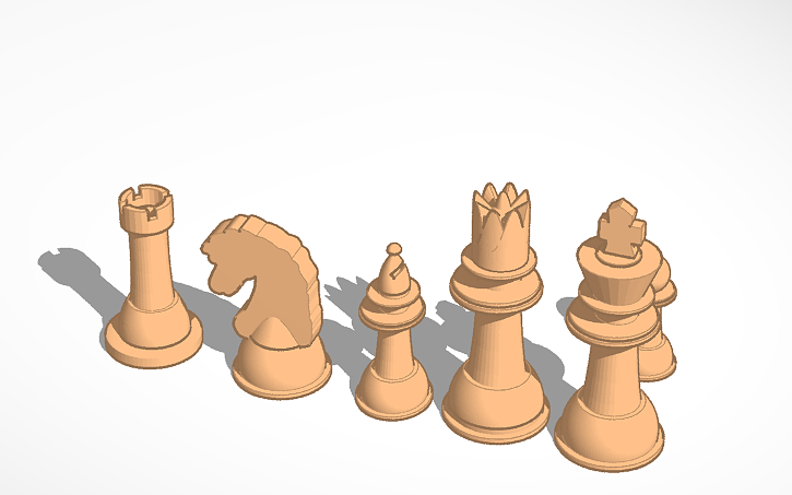 3D design chess pieces - Tinkercad
