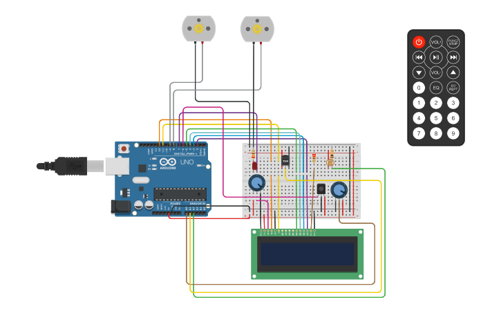 Circuit design Sistema de riego automático - Tinkercad