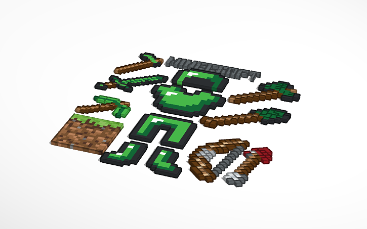 3D design Emerald Set In Minecraft | Tinkercad