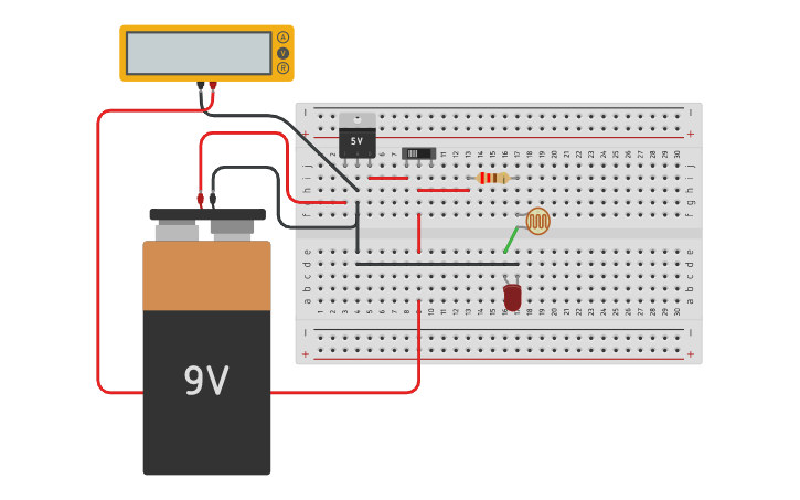 Circuit design Sensor LDR - Tinkercad