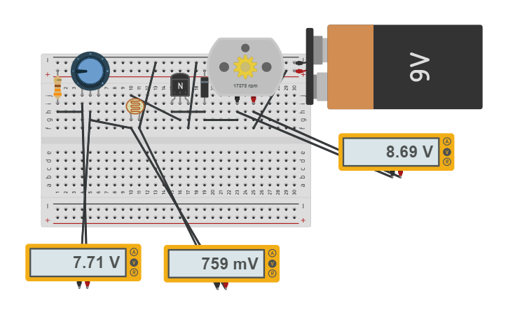 Circuit design transistor | Tinkercad