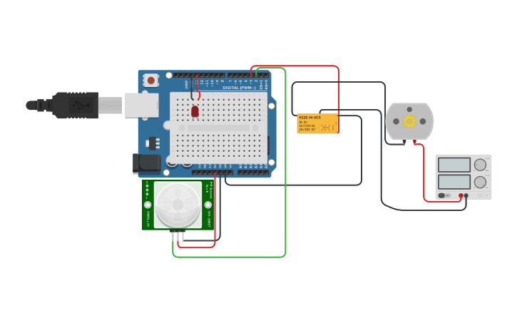 Circuit design Sensor de movimiento - Tinkercad