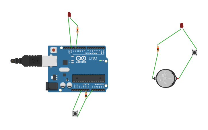 Circuit design simple led code | Tinkercad