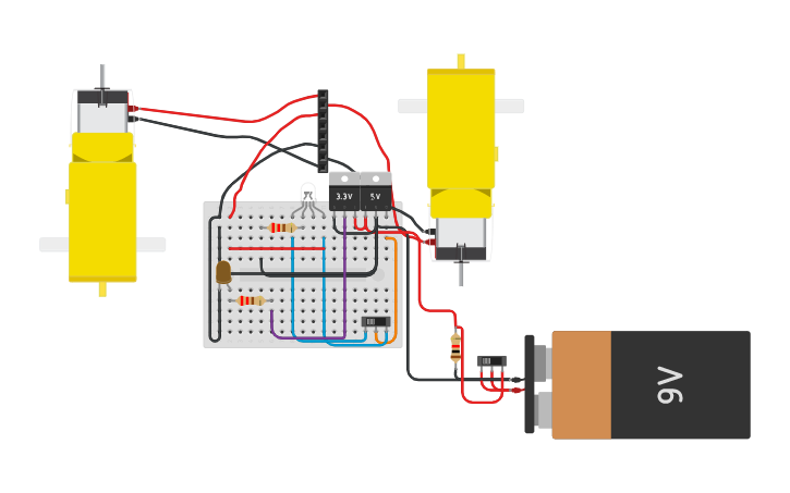 Circuit design motor driver - Tinkercad