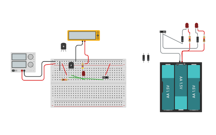 Circuit design RANGKAIAN_DIODE_TRANSISTOR_PERTEMUAN5 - Tinkercad