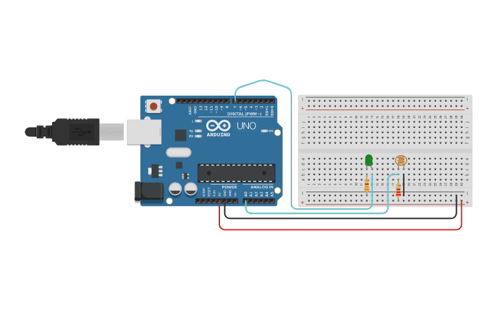 Circuit design Circuitos con sensores básicos analógicos - Tinkercad