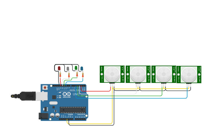 Circuit design Sensores de Temperatura - Tinkercad