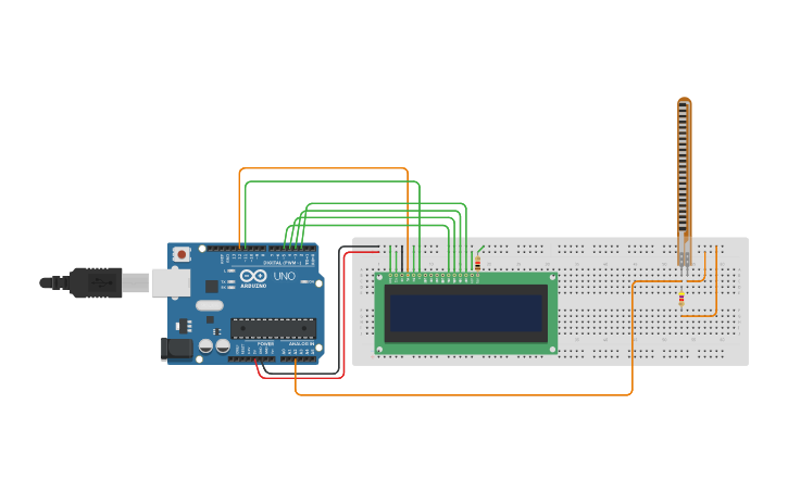 Circuit design sensor Flex - Tinkercad