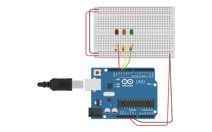 Circuit design Flashing LED circuit - Tinkercad