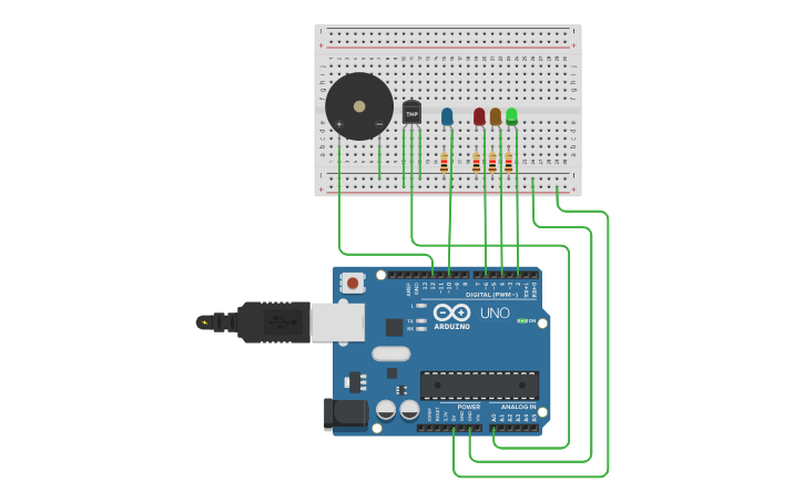 Circuit design Temperature monitor and control system - Tinkercad