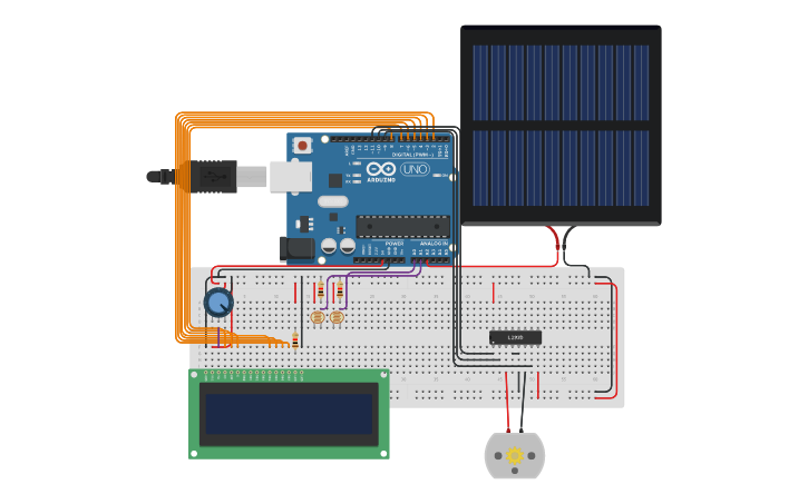 Circuit design Motor DC | Tinkercad