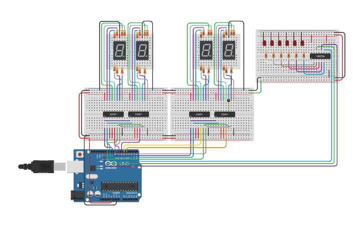 Circuit design Relógio Digital - Tinkercad