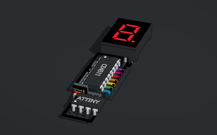 3D design 3D 7-Segment Display Module - Tinkercad