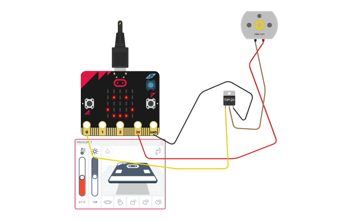 Circuit design Transistor_MicroBit - Tinkercad