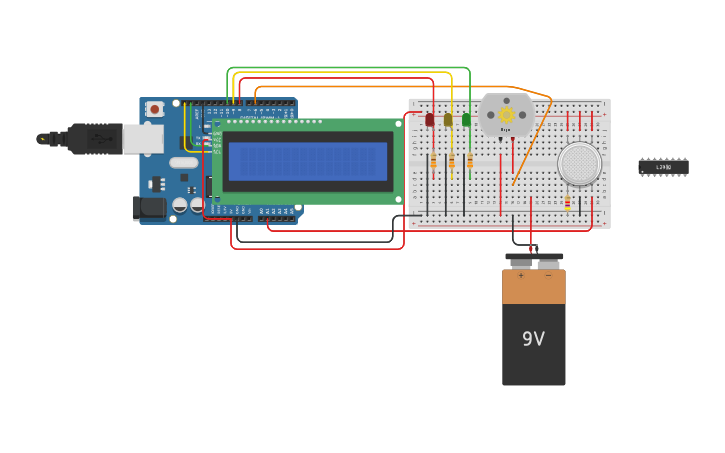 Circuit Design Gas Detector Tinkercad