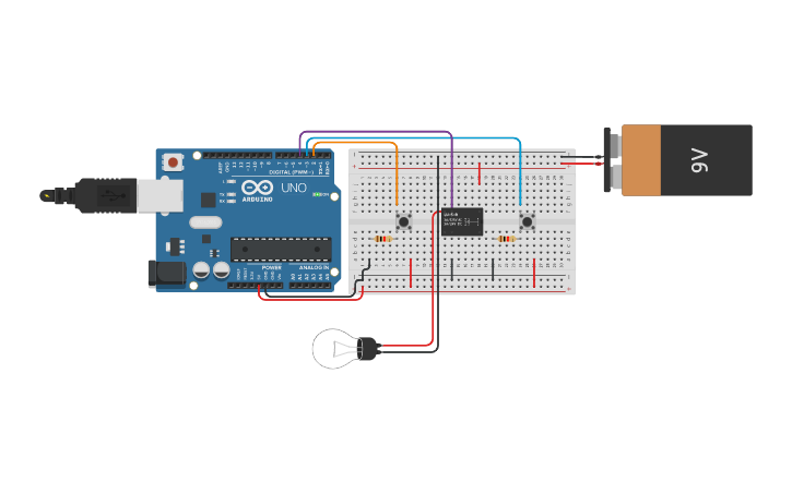 Circuit design Bombillo con arduino - Tinkercad