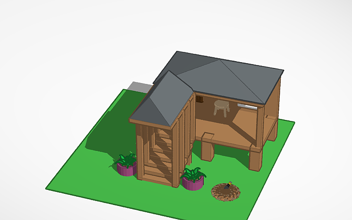 3D design porch (29.87% DONE) - Tinkercad