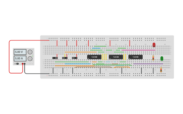 Circuit design Full Adder using NAND Gates - Tinkercad