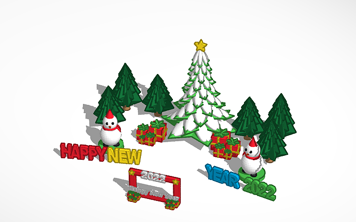 3D design New Year - Tinkercad